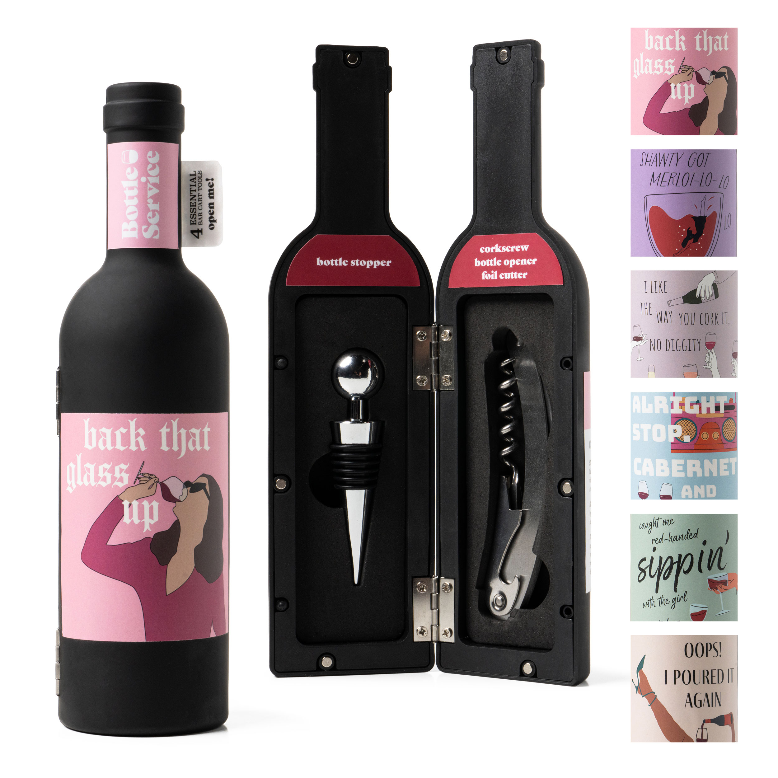 Modern Monkey Bottle Service Wine Accessories Set