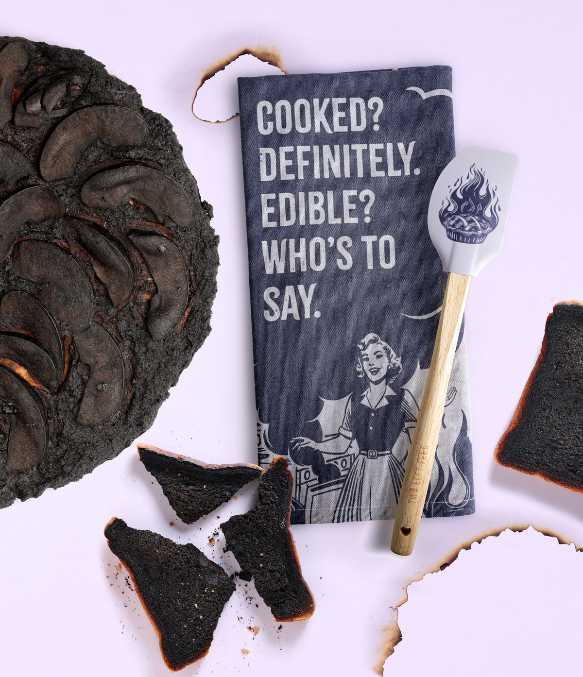 Two Left Feet The Reluctant Chef Tea Towel & Spatula Set